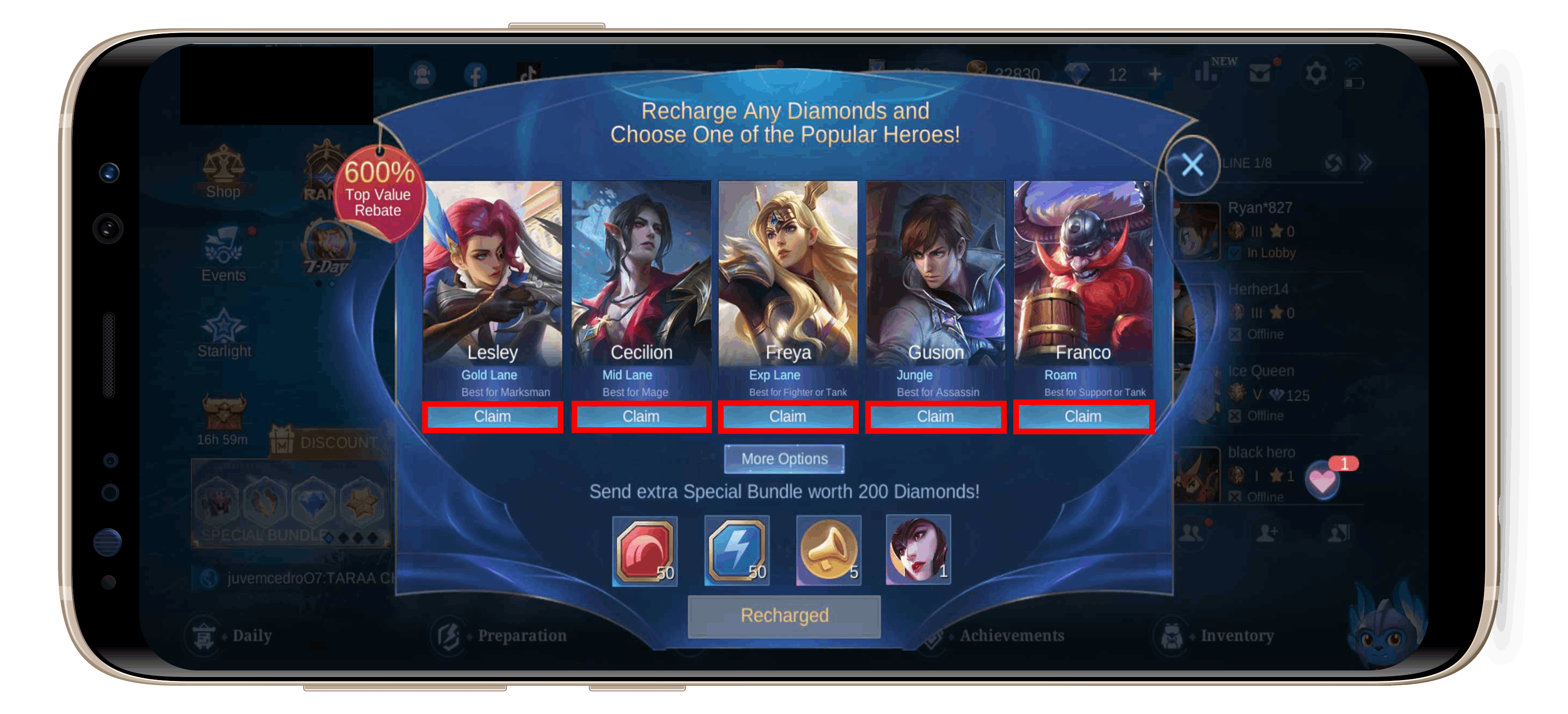 How to get a free hero after the very first time purchasing the Mobile Legends diamonds from ...